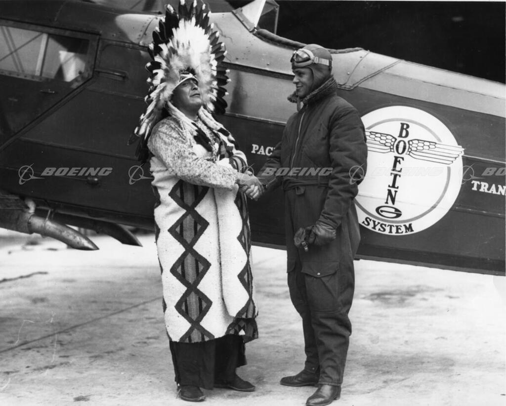 Boeing Images - Boeing Pilot Arthur Starbuck Shaking Hands with Native ...