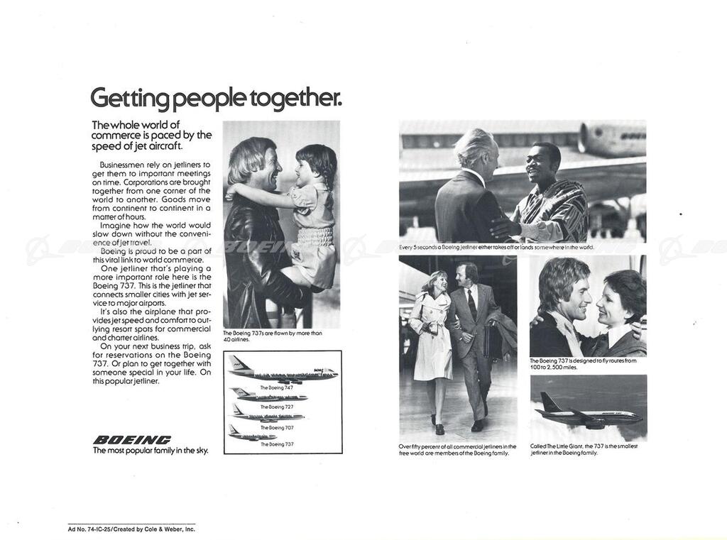 Boeing Images - Boeing Advertisement "Getting people together"