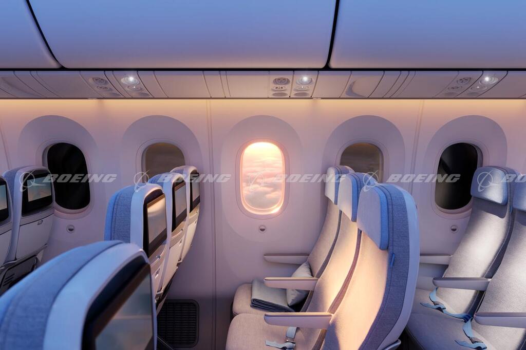 Boeing Images - Boeing 787 Interior Window with Clouds