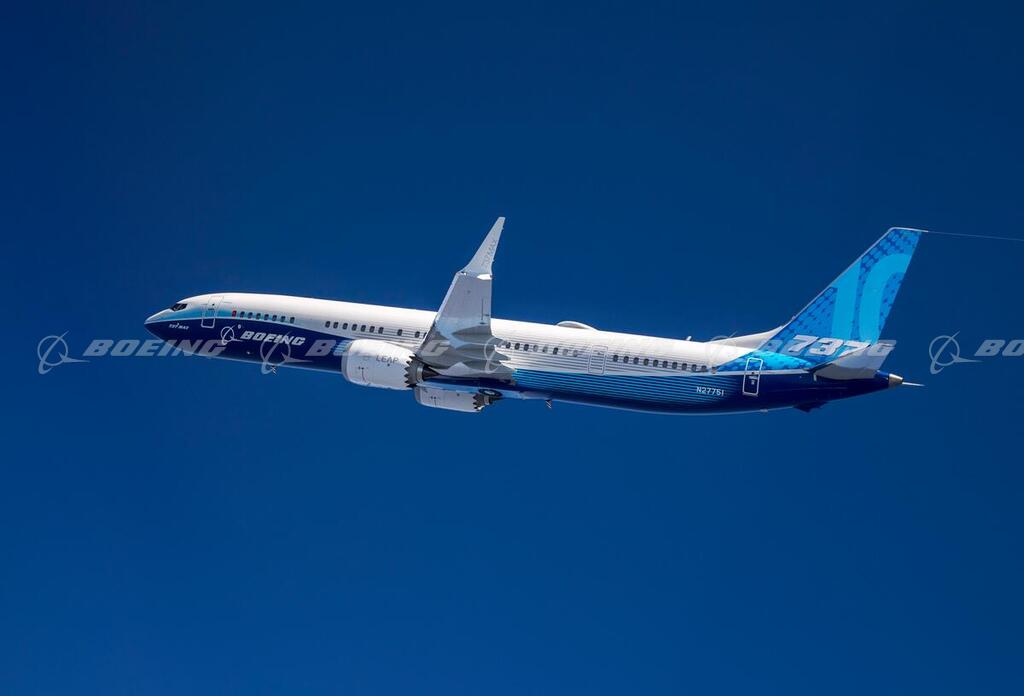 Boeing Images - Boeing 737-10 Flight Test and Evaluation Flying in Blue Sky
