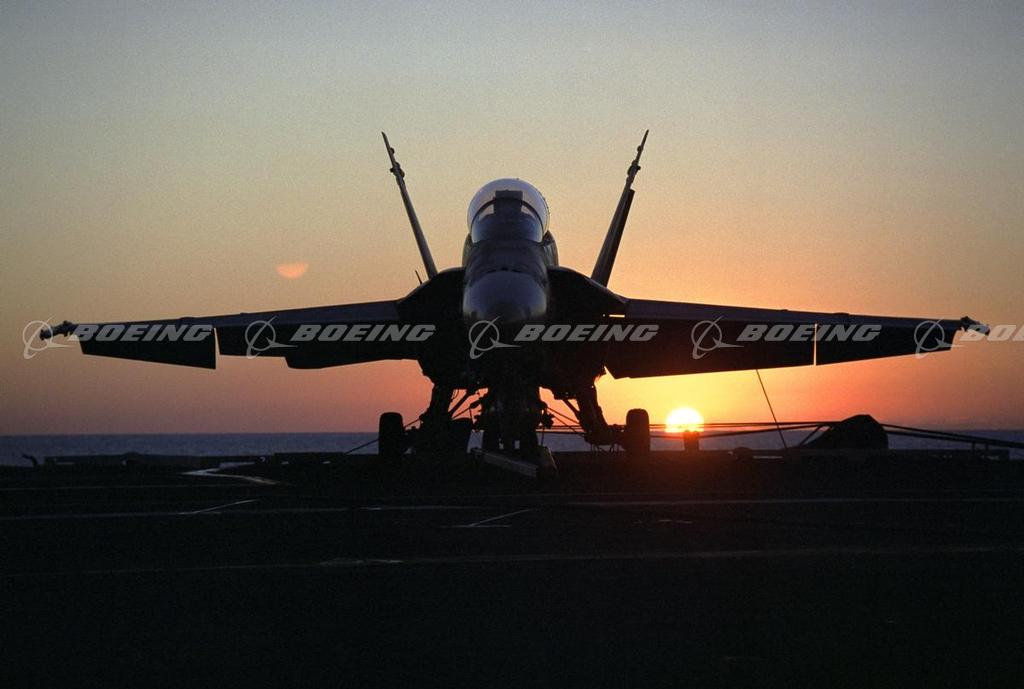 Boeing Images - F/A-18E/F Super Hornet on Tarmac at Sunset
