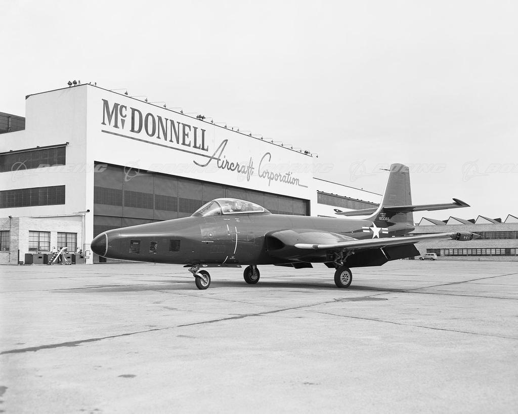 Boeing Images - F2H-2N Reconnaissance Banshee on St. Louis Flight Ramp
