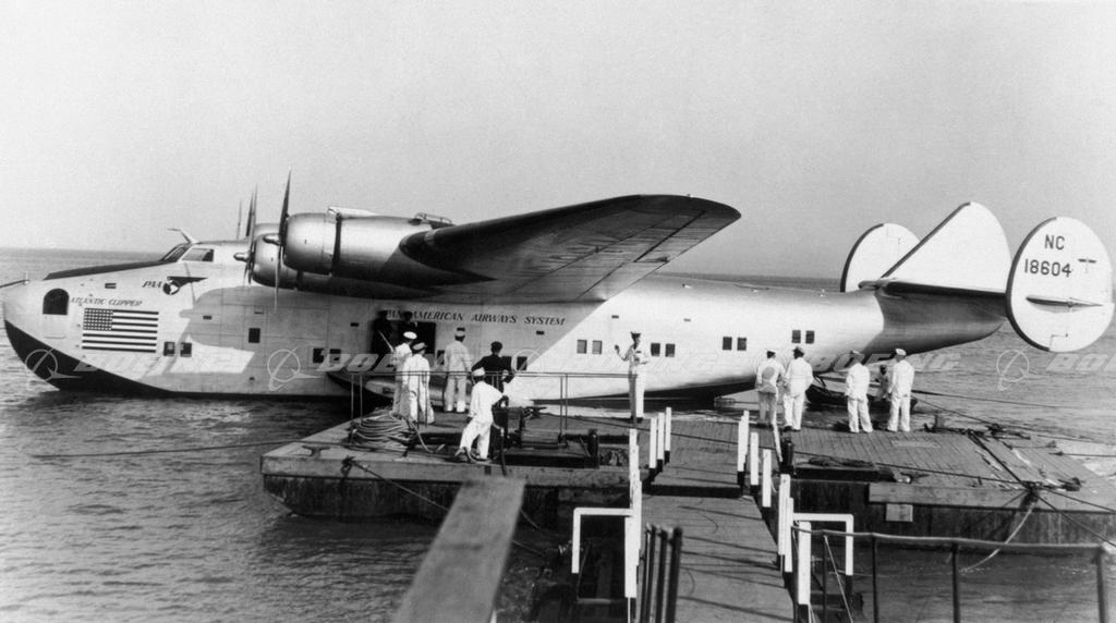 Boeing Images - Boeing Model 314 Clipper Afloat by Dock