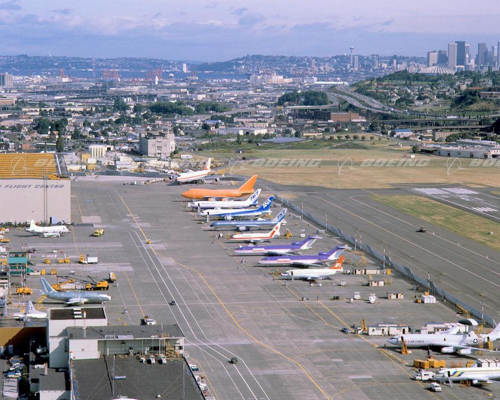 Boeing Images - Boeing 7-Series Jets on the Flight Line at Boeing Field ...