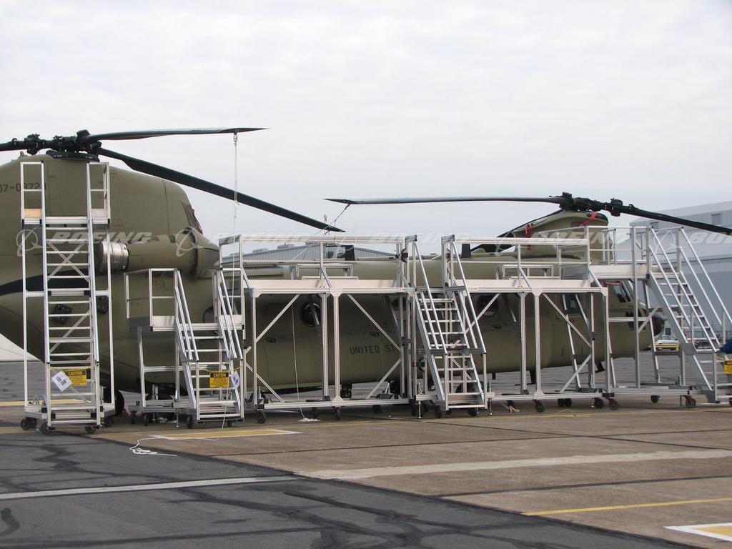 Boeing Images - CH-47F Chinook on Flight Ramp with New Work Stands