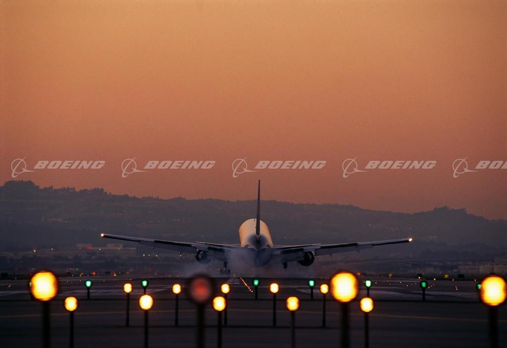 Boeing Images - 777 Landing at Sunset