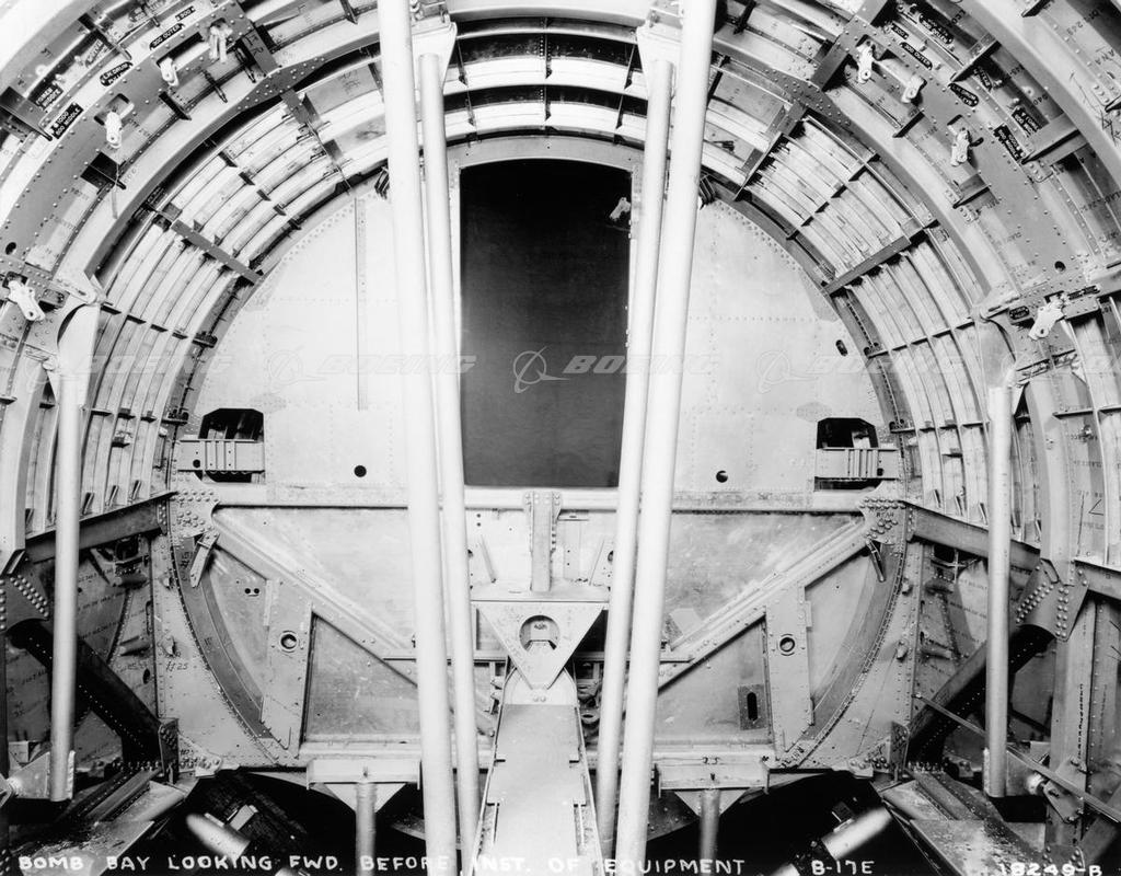 Boeing Images - B-17E Bomb Bay Looking Forward Prior to Equipment ...