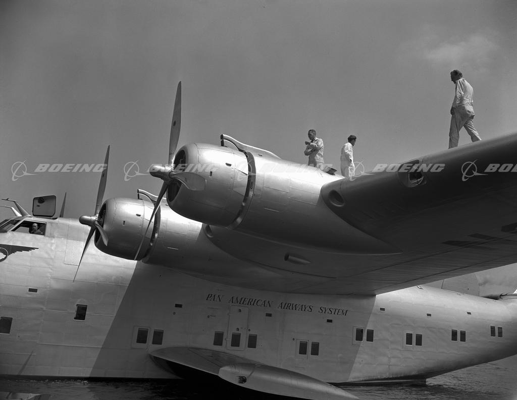 Boeing Images - Ground Crew Inspects a 314 Clipper