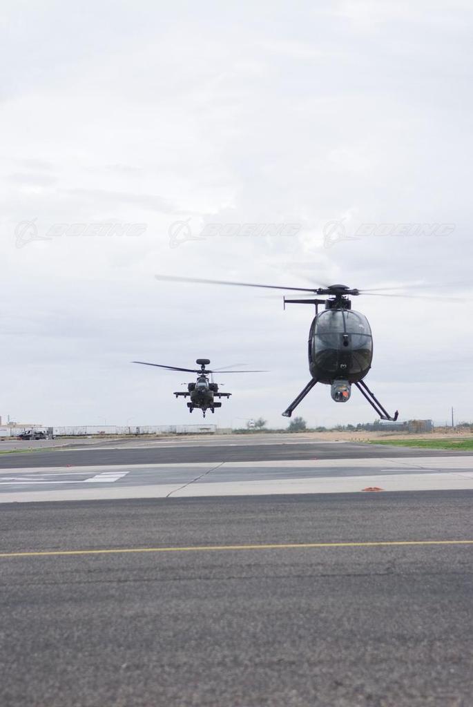 Boeing Images - MH-6 Little Bird UAV and AH-64D Apache Longbow
