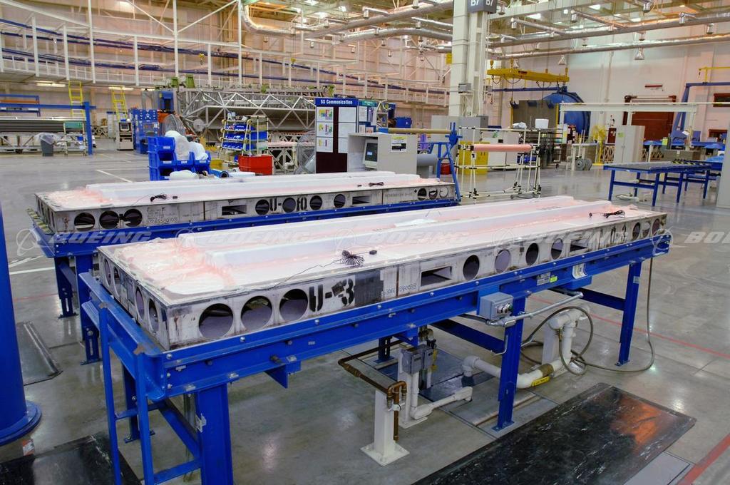 Boeing Images - Vacuum-Bagged Composites are Prepared for Curing Process