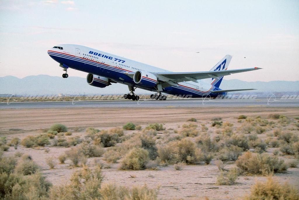Boeing Images - 777-200 Drags Its Tail During VMU Testing at Edwards AFB