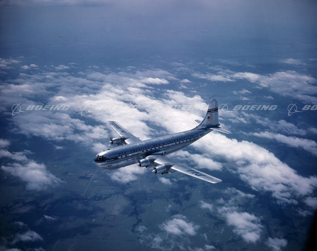 Boeing Images - Pan American World Airways Boeing 377 in Flight