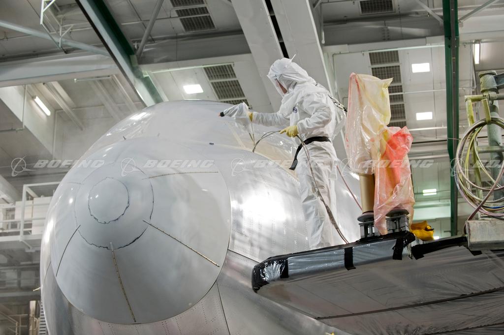 Boeing Images - 777-300ER in the Paint Hangar