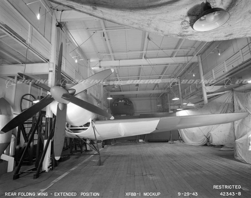 Boeing Images - XF8B-1 Mockup with Folding Wing Extended