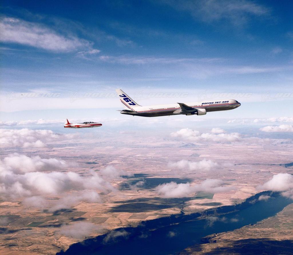 Boeing Images - 767-400ER on Test Flight with Boeing Chase Plane