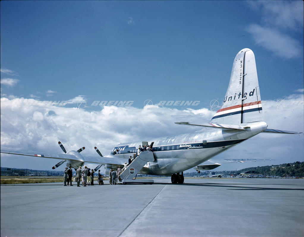 Boeing Images - United Airlines Boeing 377 Loading Passengers