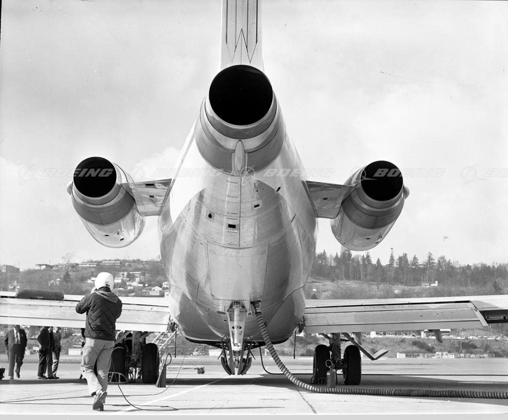 Boeing Images - Rear View of Boeing Model 727 on the Ground
