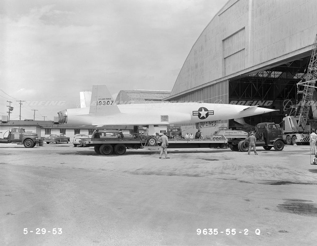 Boeing Images - Moving X-10 Navaho Rocket Plane Out of Hangar