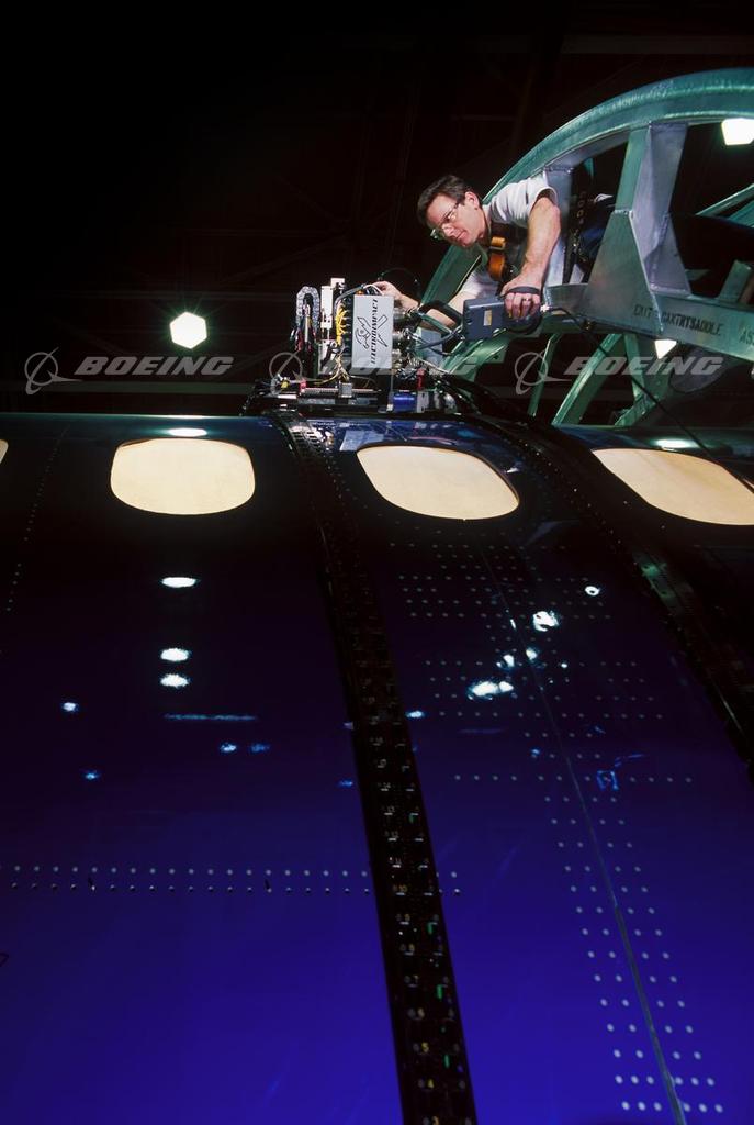 Boeing Images - 787 Dreamliner Composite Barrel Joining