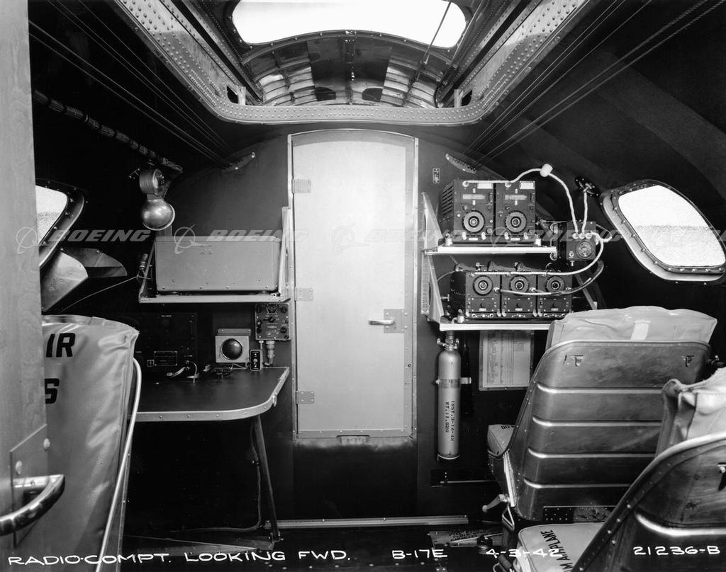 Boeing Images - B-17E Flying Fortress Radio Compartment Looking Forward