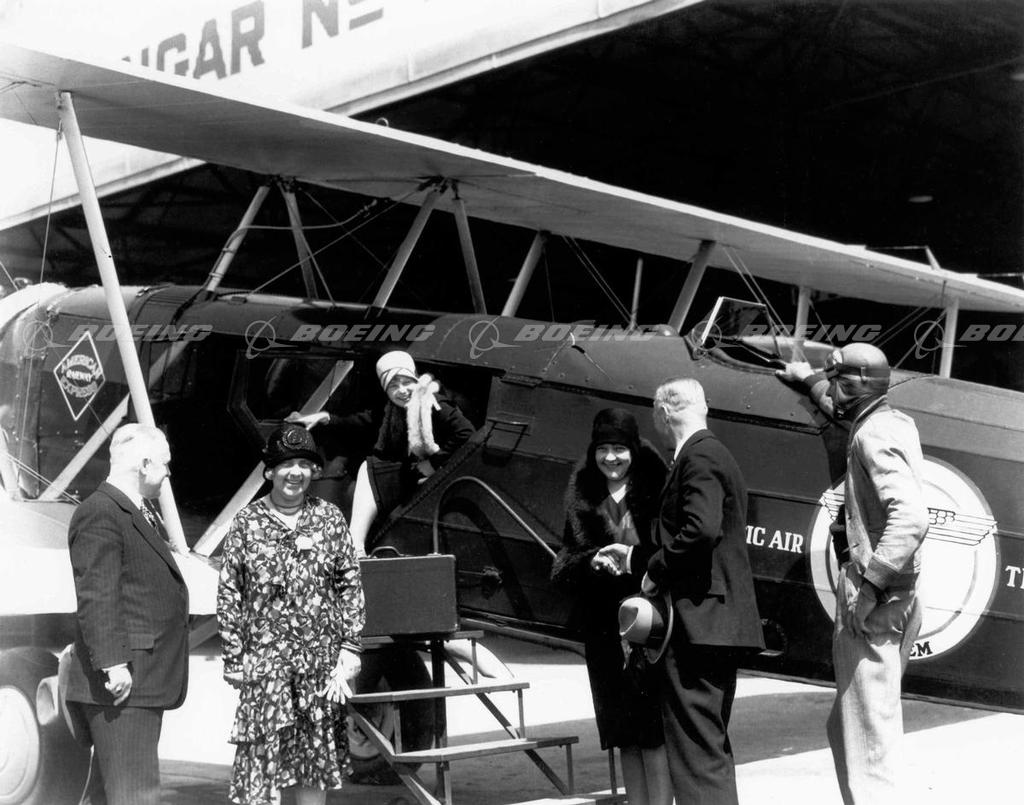 Boeing Images - Passengers and Pilot with the Boeing Model 40B Transport