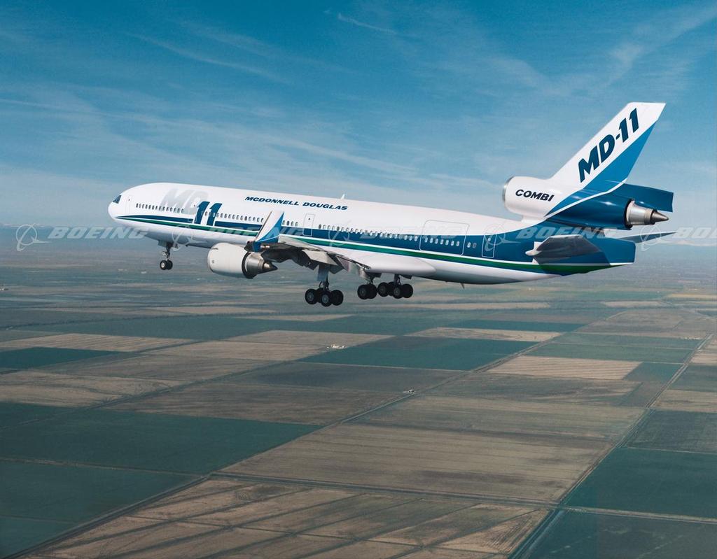 Boeing Images - MD-11 Combi in Flight Above California's San Joaquin Valley
