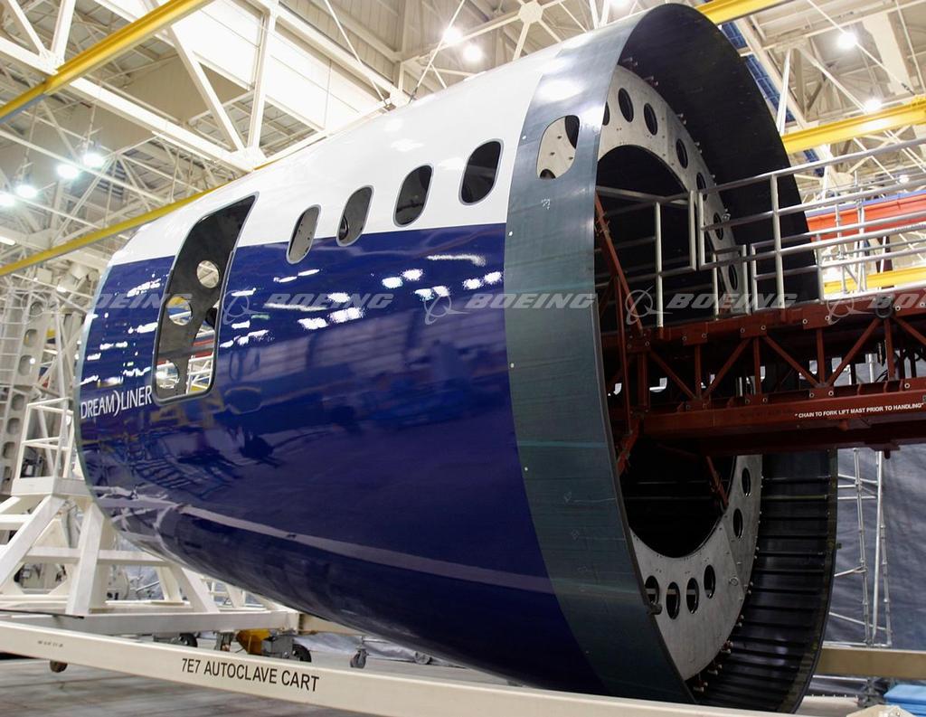Boeing Images - First 787 Composite Fuselage Section