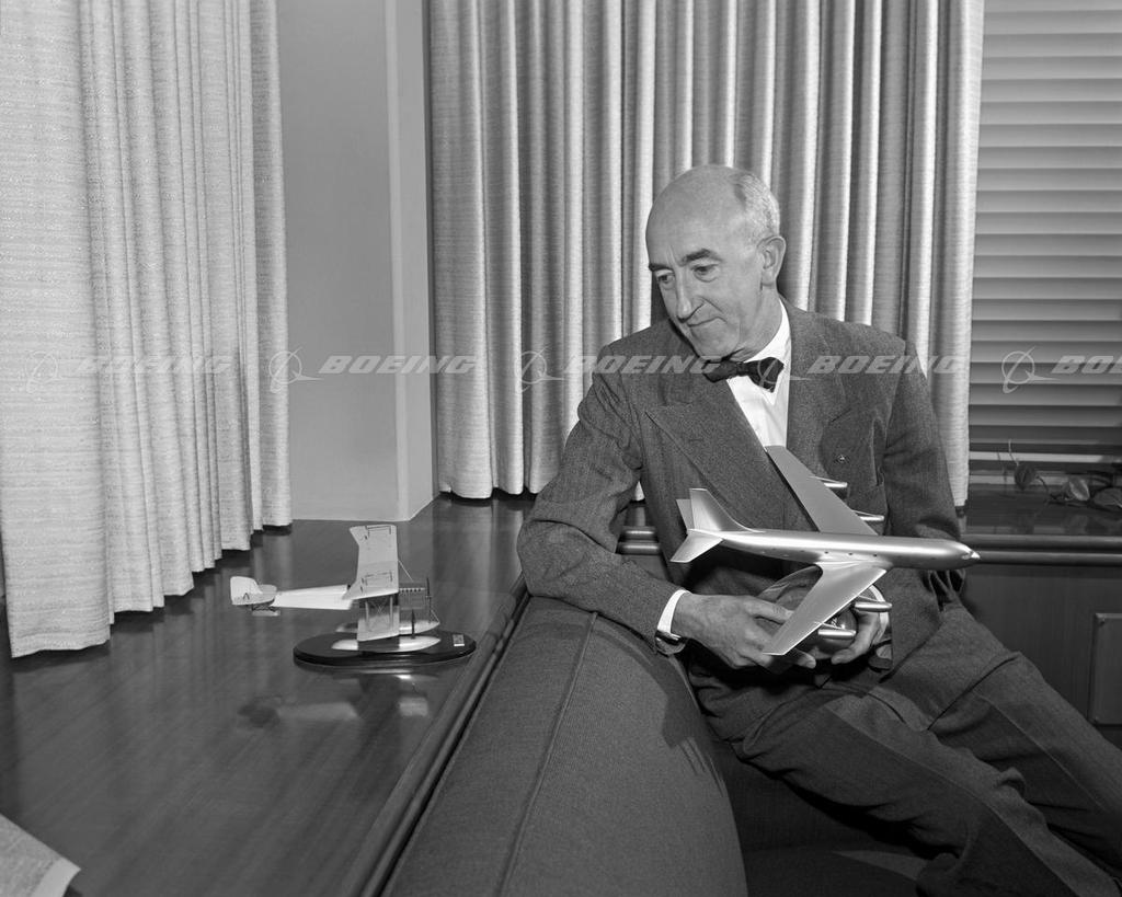 Boeing Images - William M. Allen with Models of Jet Transport