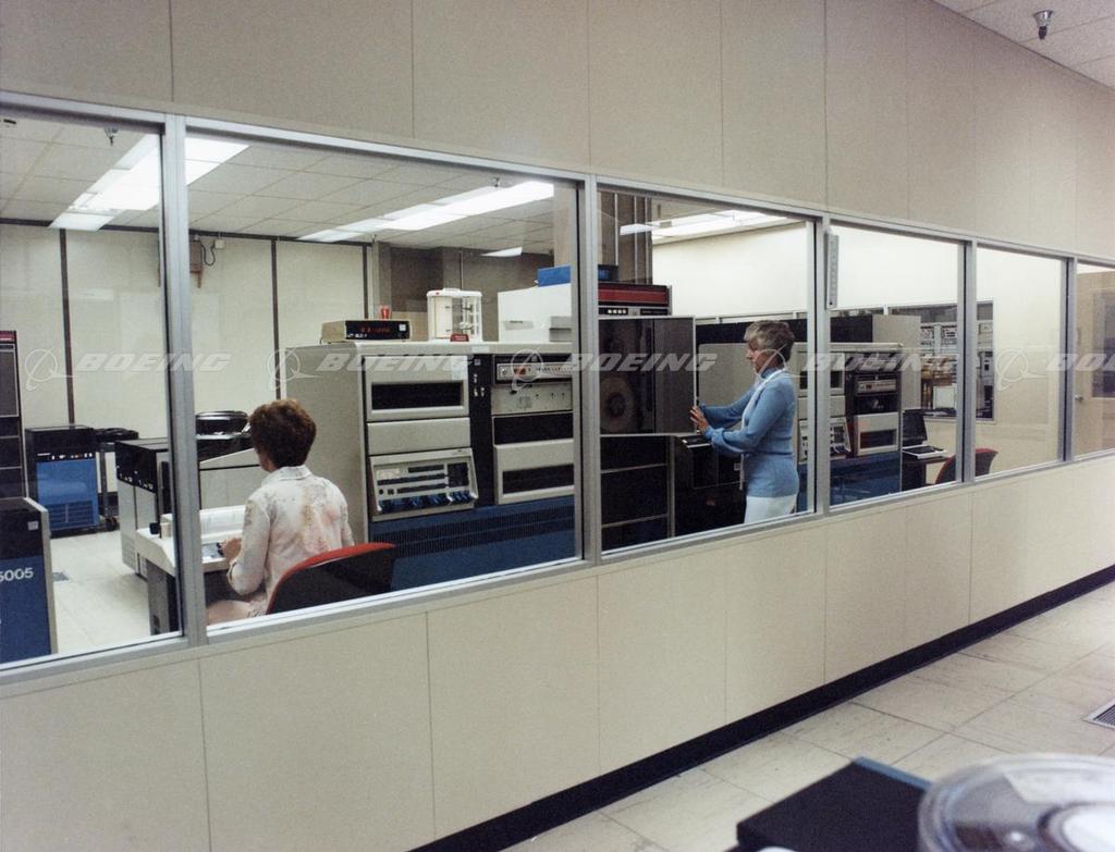 Boeing Images - Data Computers at Boeing's Flight Test Facility, circa 1980