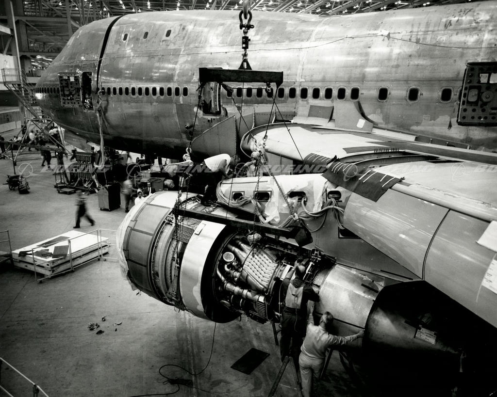 Boeing Images - Boeing 747 Left Wing Engine Mount - Everett, WA. Factory