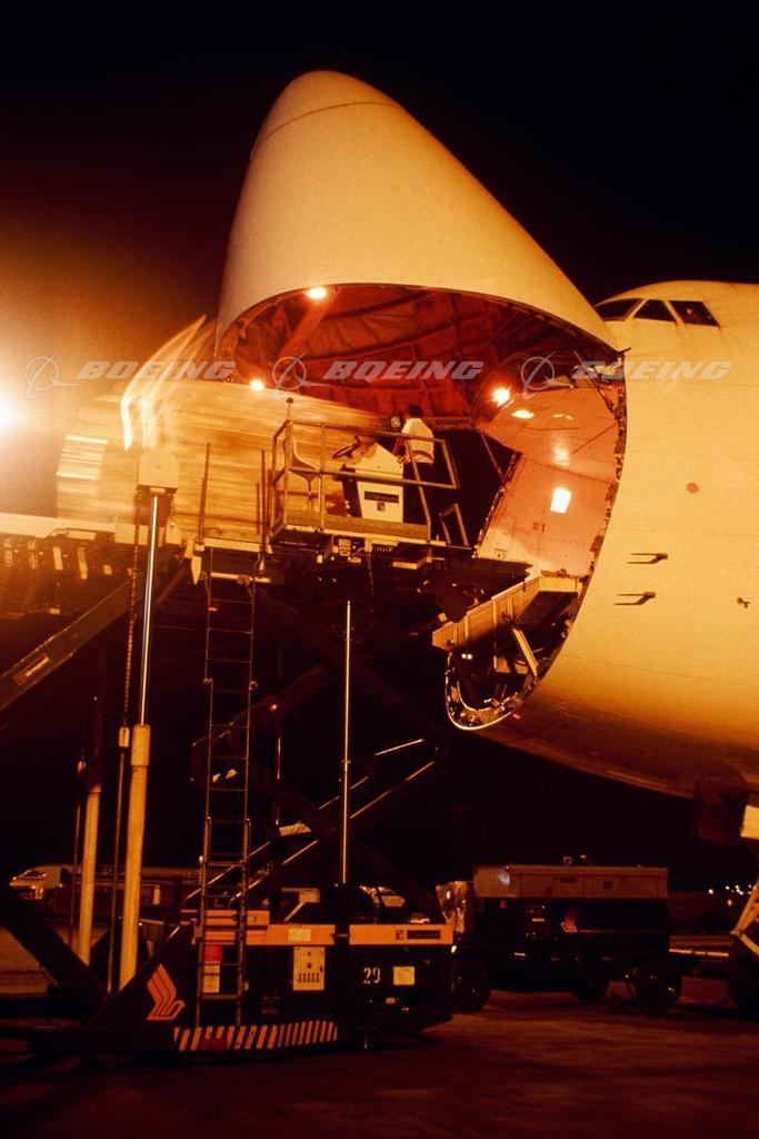 Boeing Images - 747-400F Freighter Loads Cargo