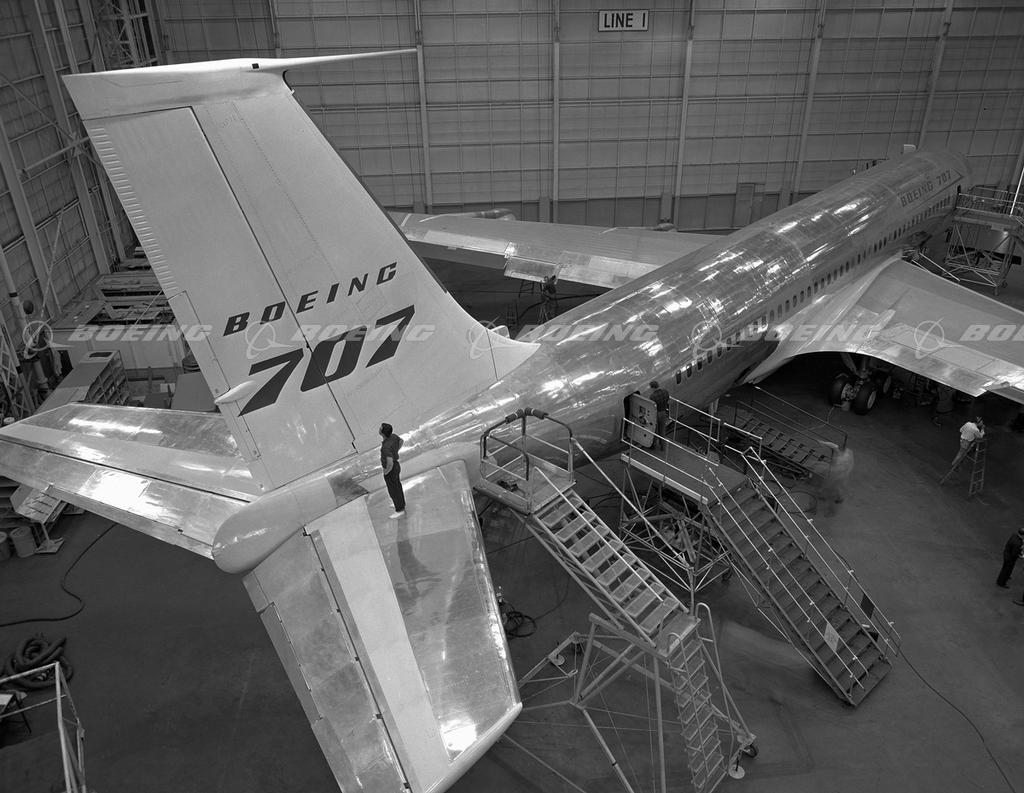 Boeing Images - First 707 in Factory