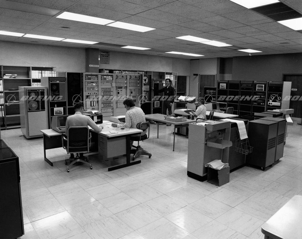 Boeing Images - Telemetry Room at Boeing Flight Test, circa 1980