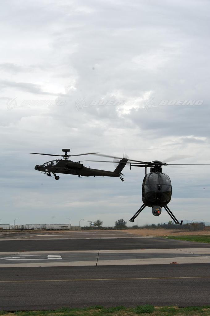 Boeing Images - MH-6 Little Bird UAV and AH-64D Apache Longbow
