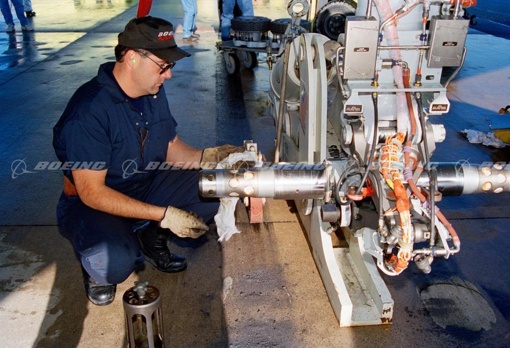 Boeing Images - Landing Gear Inspection at Flight Test