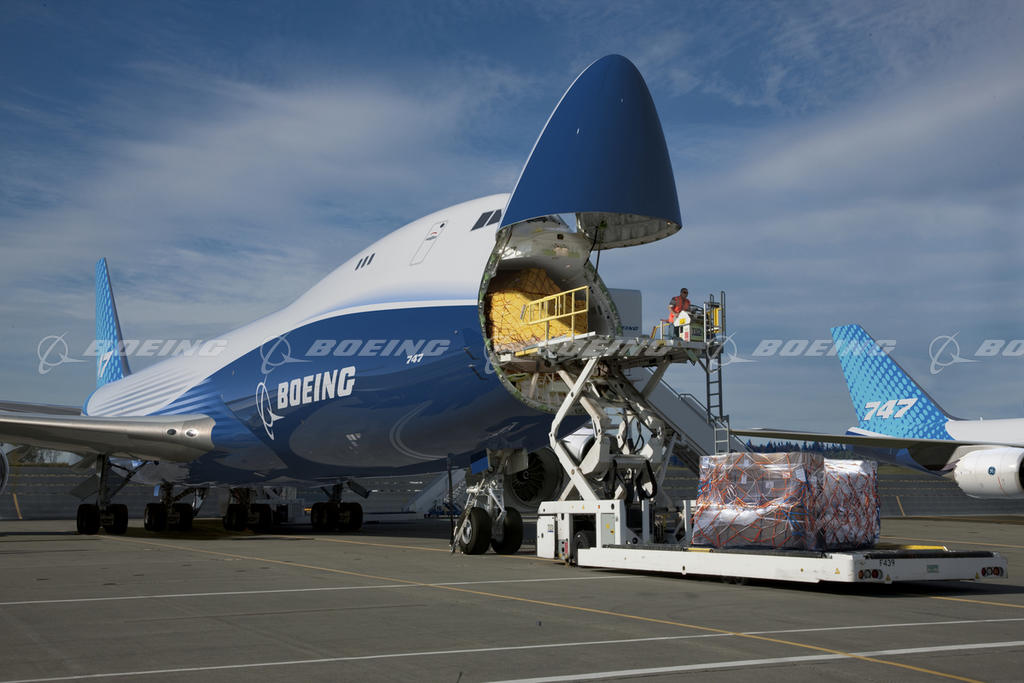 Boeing Images - Boeing 747-8F nose door cargo loading