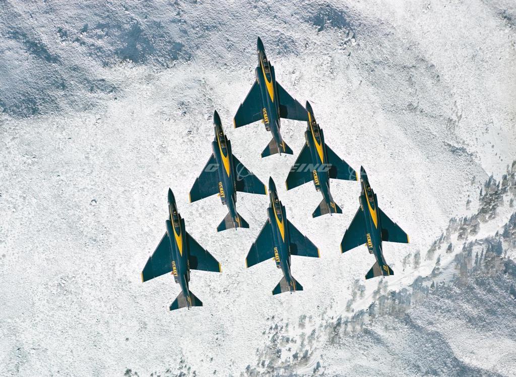 Boeing Images - F-4 Phantom II Blue Angels in Delta Formation