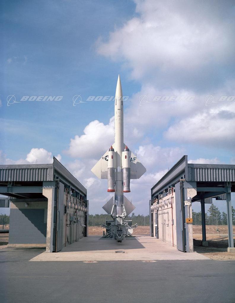 Boeing Images - Bomarc Missile Erect in Launch Shelter