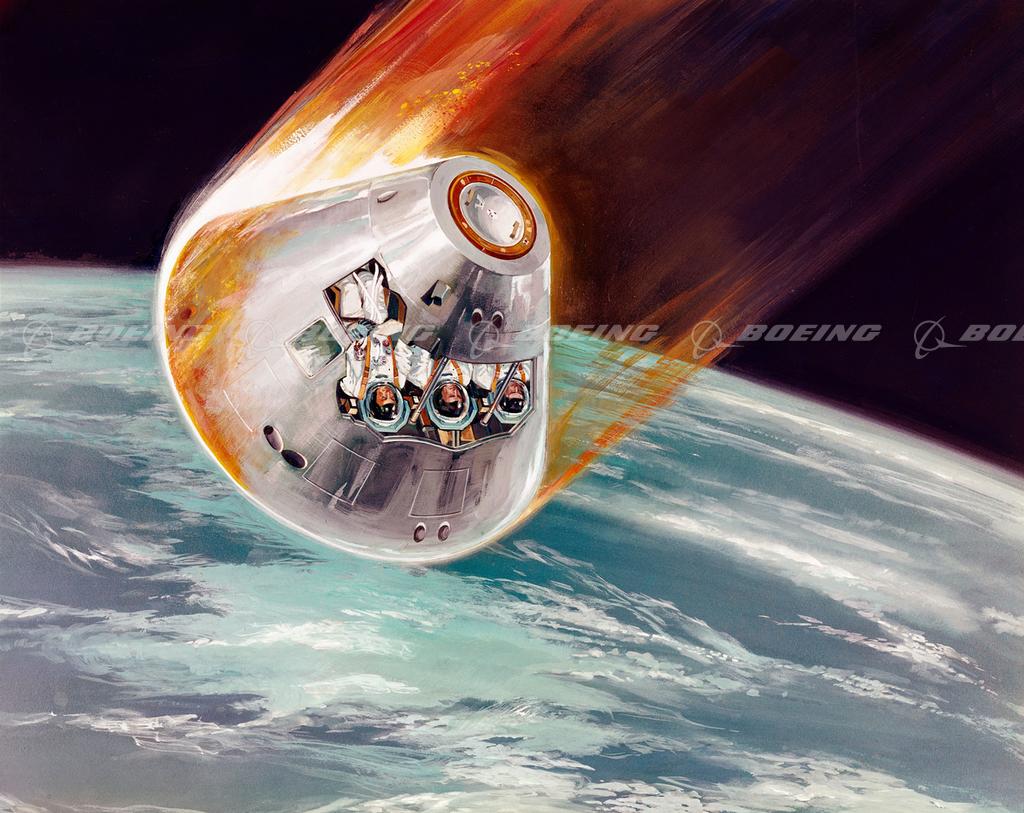 Boeing Images - Apollo Capsule on Reentry