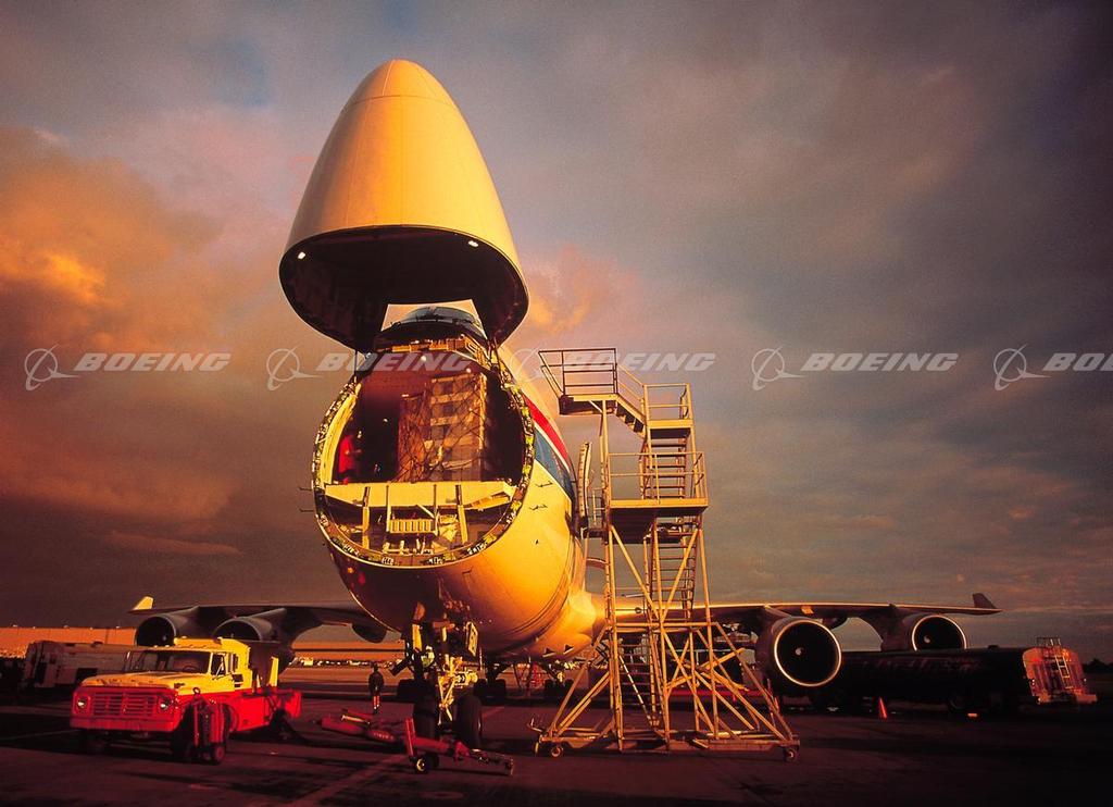 Boeing Images - 747 Nose Cargo Door Open at Sunset