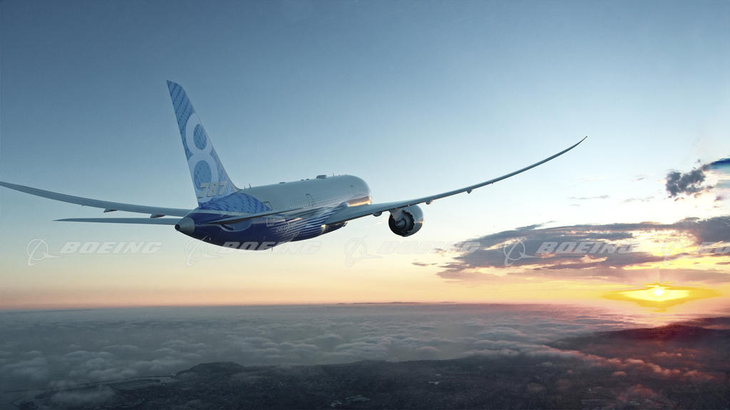 Boeing Images - Boeing 787 Unified Livery In-flight over Clouds