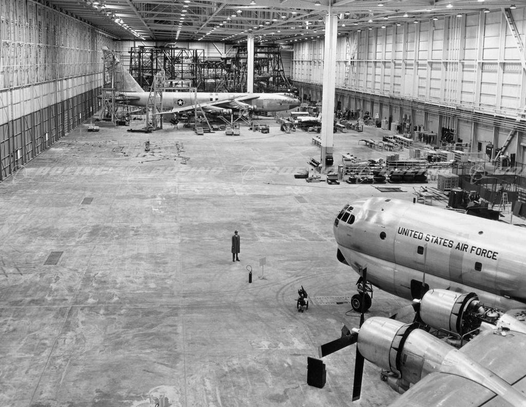 Boeing Images - KC-97 and XB-52 Stratofortress in Boeing Flight Test Hangar