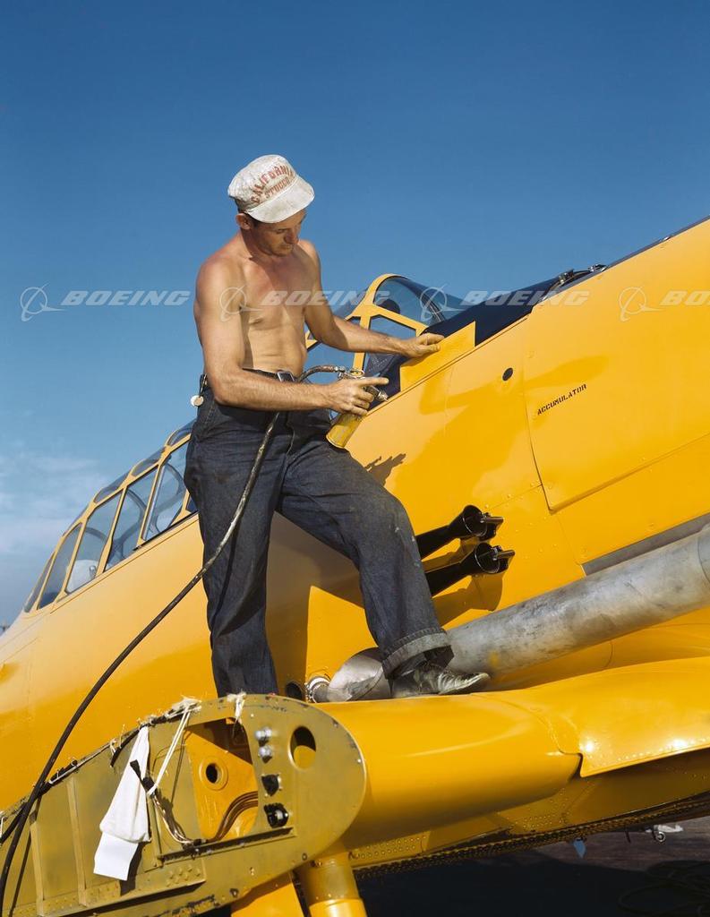 Boeing Images - Painting the AT-6 Texan Trainer
