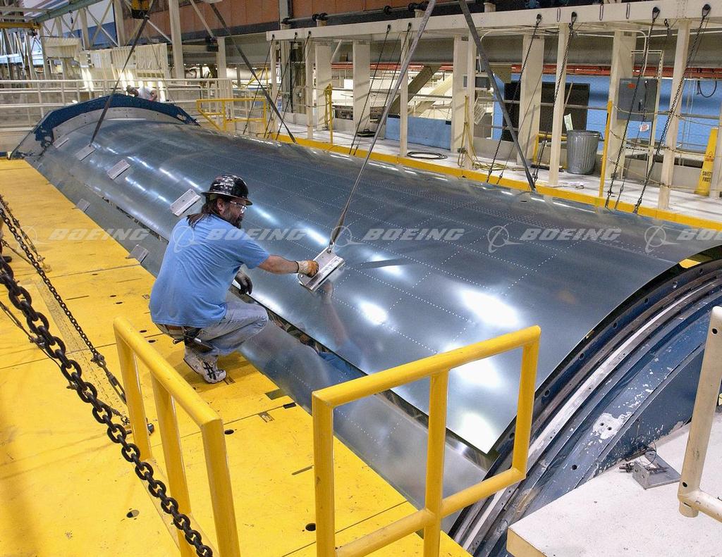 Boeing Images - 737-700 Fuselage Section in Turning Jig
