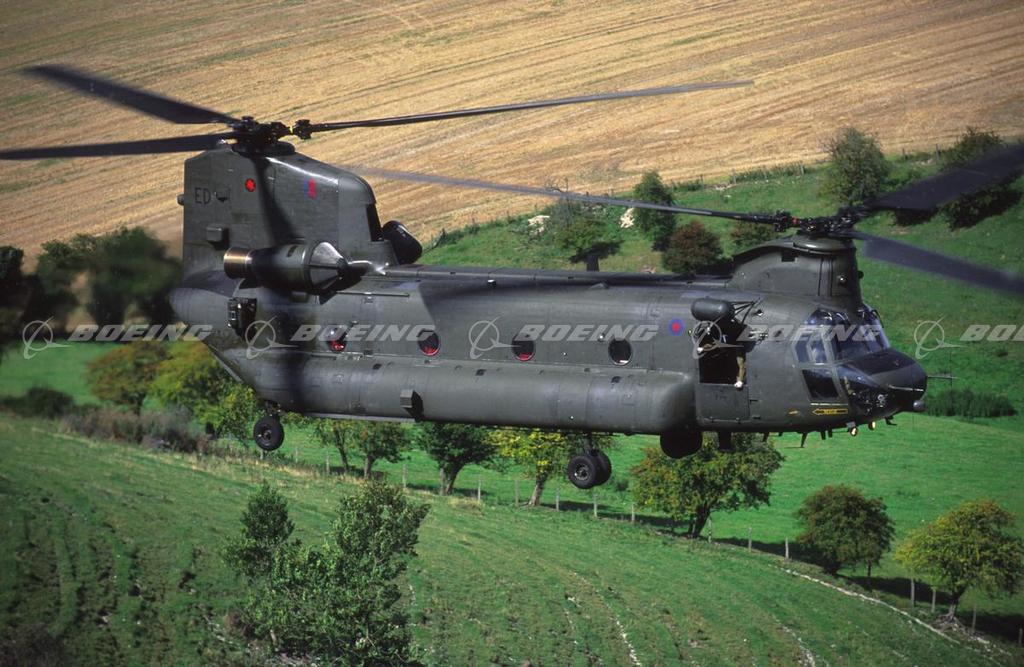 Boeing Images - CH-47D Chinook in Flight over Fields