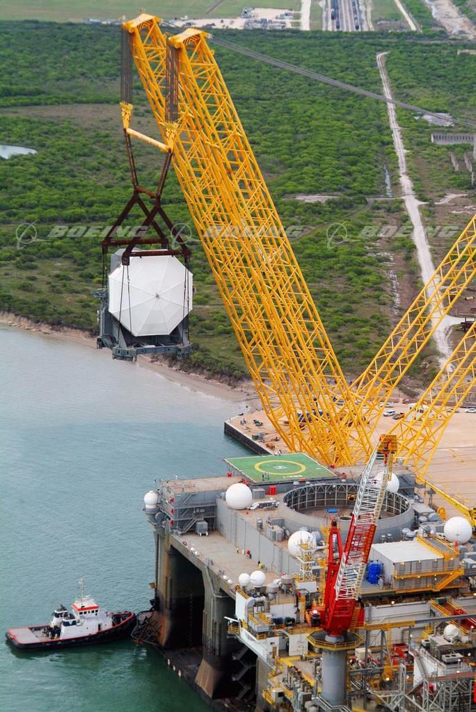 Boeing Images - Installation of the Sea-Based X-Band Radar (SBX)