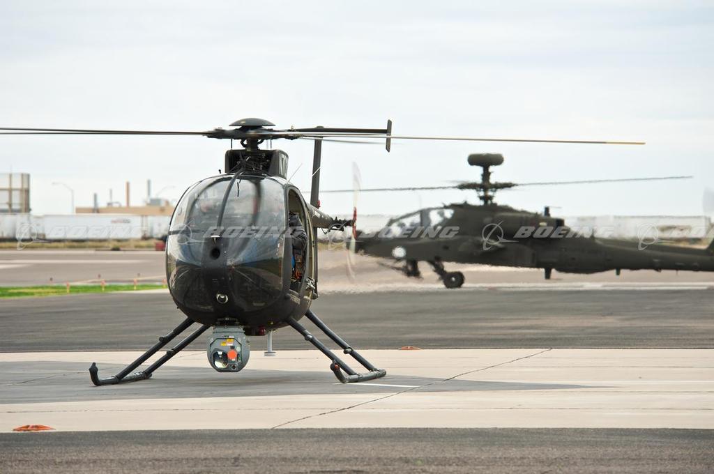 Boeing Images - MH-6 Little Bird UAV with AH-64D Apache Longbow at Mesa ...