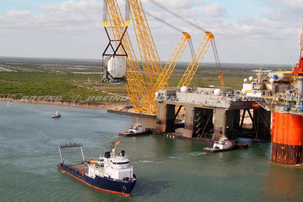 Boeing Images - Installation of the Sea-Based X-Band Radar (SBX)