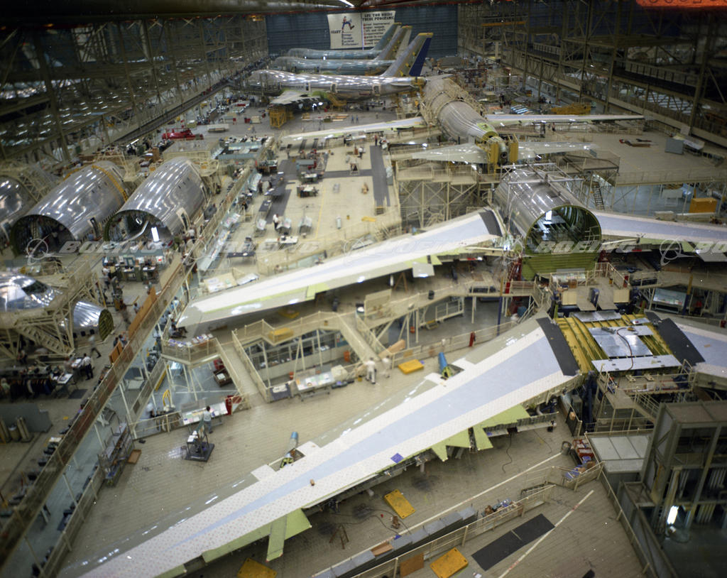 Boeing Images - Boeing Everett Factory Early Days on 747 Assembly Line