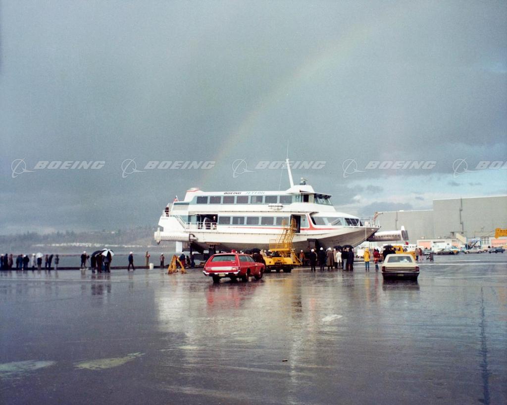 Boeing Images - Boeing Jetfoil Under a Rainbow